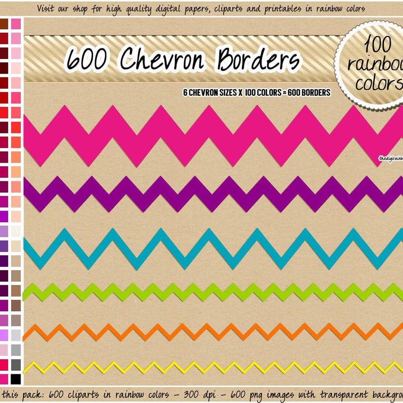 Chevron Borders - Etsy