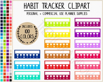 Sale 100 WEEKLY HABIT TRACKER Planner Sticker Week Printable | Etsy