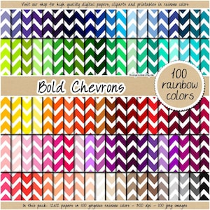 100 Seamless Chevron Digital Paper Printable Chevron Background Rainbow ...