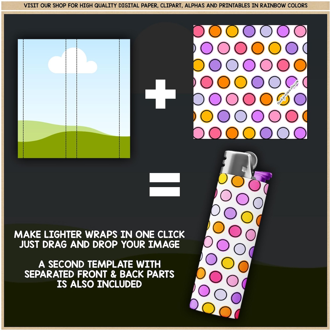 Lighter Label Editable Canva Template, Custom Lighter Wrapper Canva ...