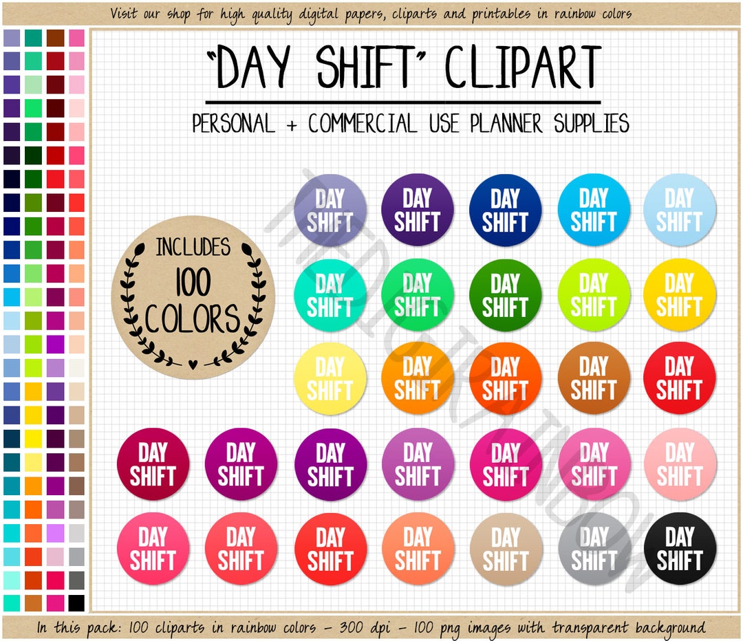 SALE 100 DAY SHIFT Sticker Work Schedule Sticker Work Planner Sticker ...