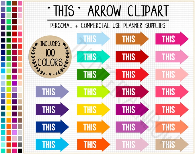 SALE 100 ARROW Clipart Arrow Planner Stickers Functional - Etsy