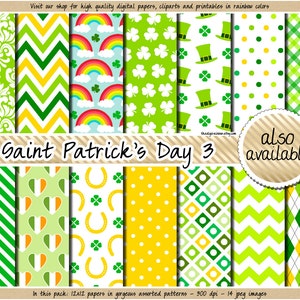 SALE St Patricks Day Digital Paper Leprechaun Digital Paper Green ...
