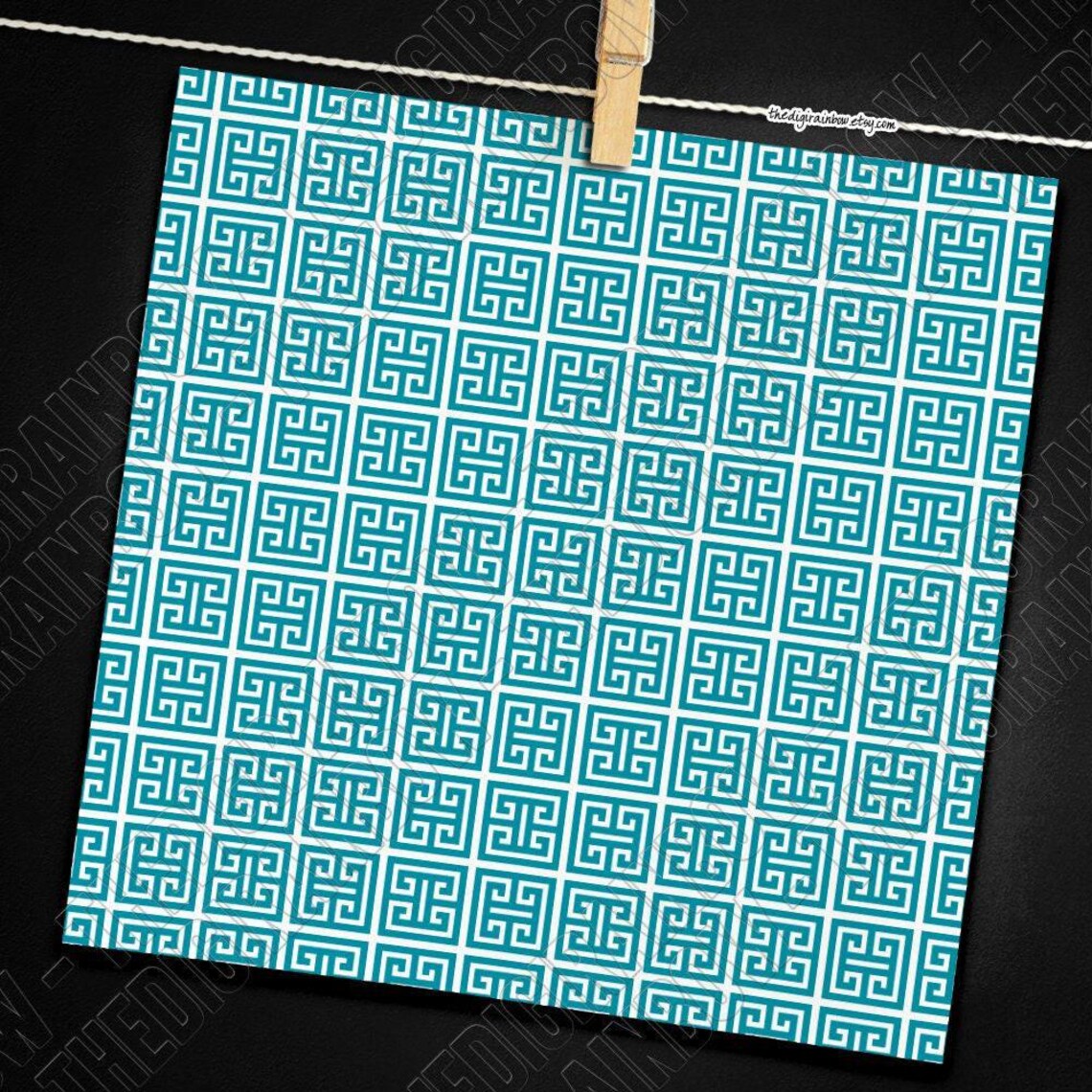 100 SEAMLESS Greek Key Digital Paper Rainbow Meander Pattern Printable ...