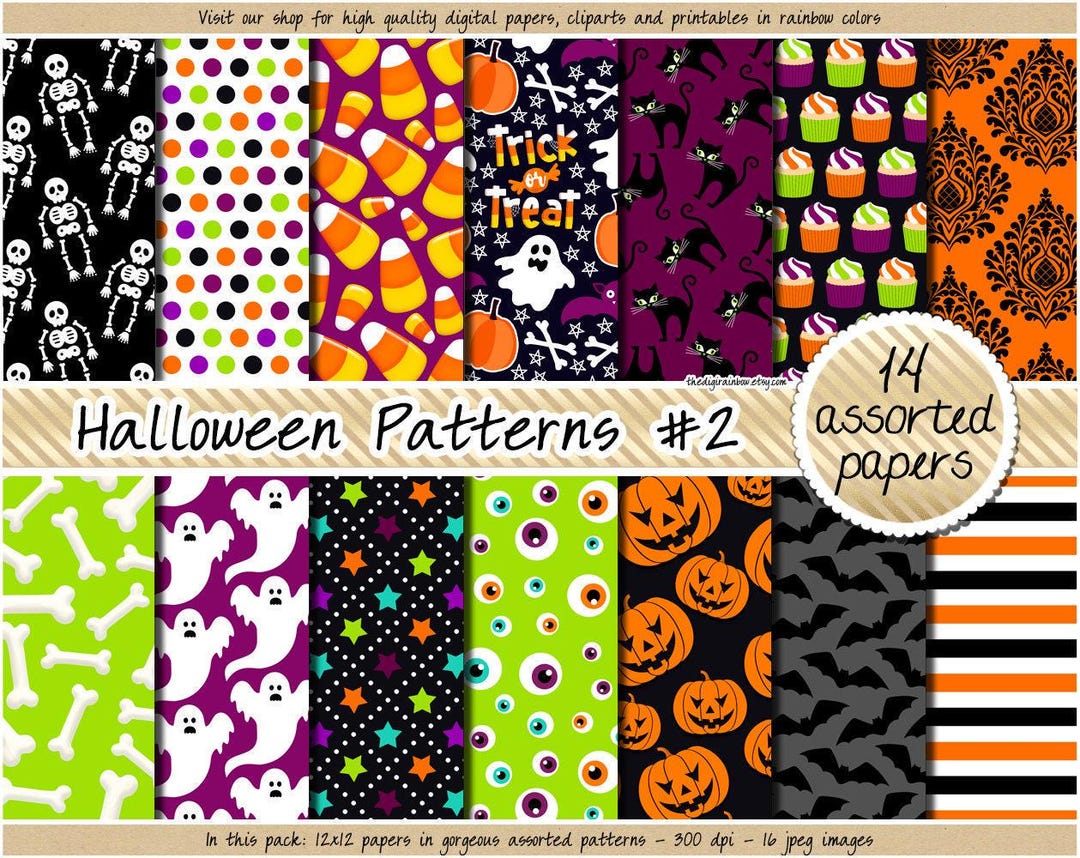 SEAMLESS Halloween Digital Paper Halloween Pattern Trick or Treat ...