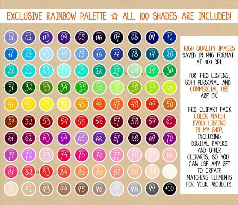 SALE 100 Checklist Full Box Clipart List Full Box Rainbow Planner ...