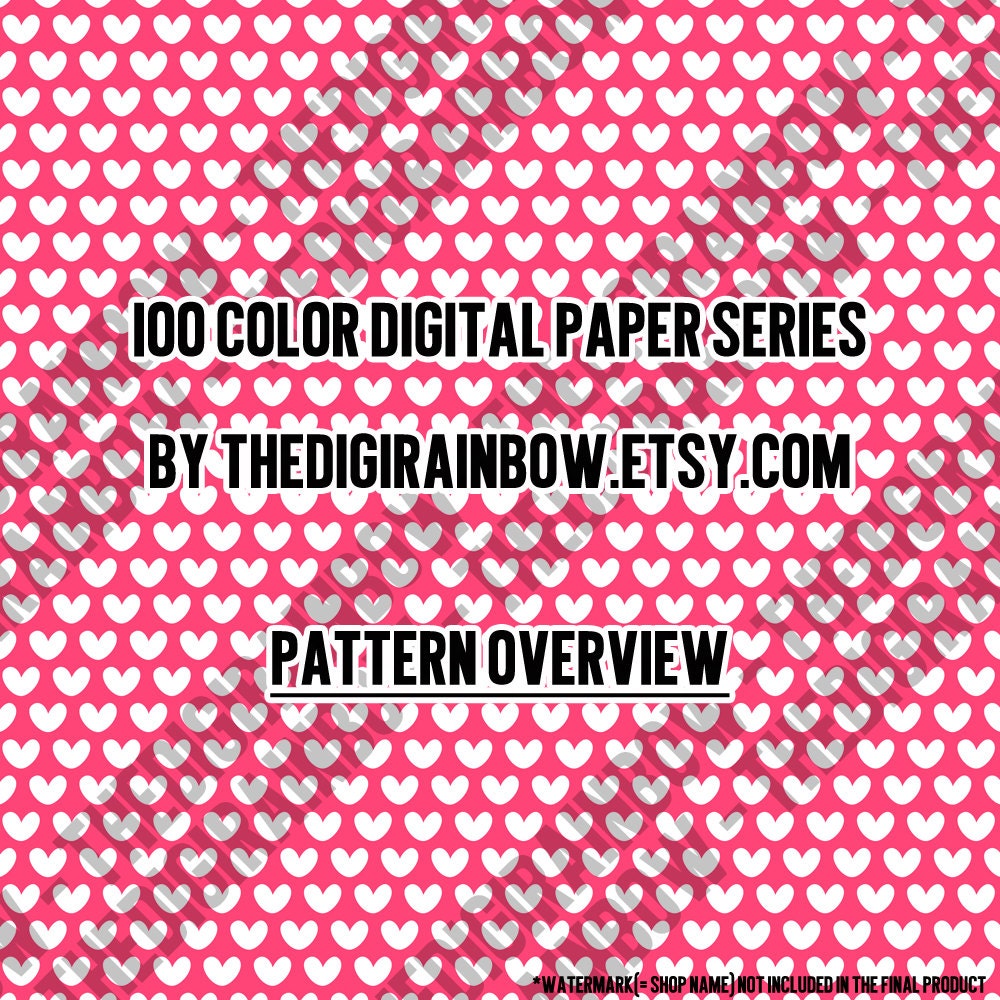 100 Heart Digital Paper Valentine's Day Digital Paper - Etsy
