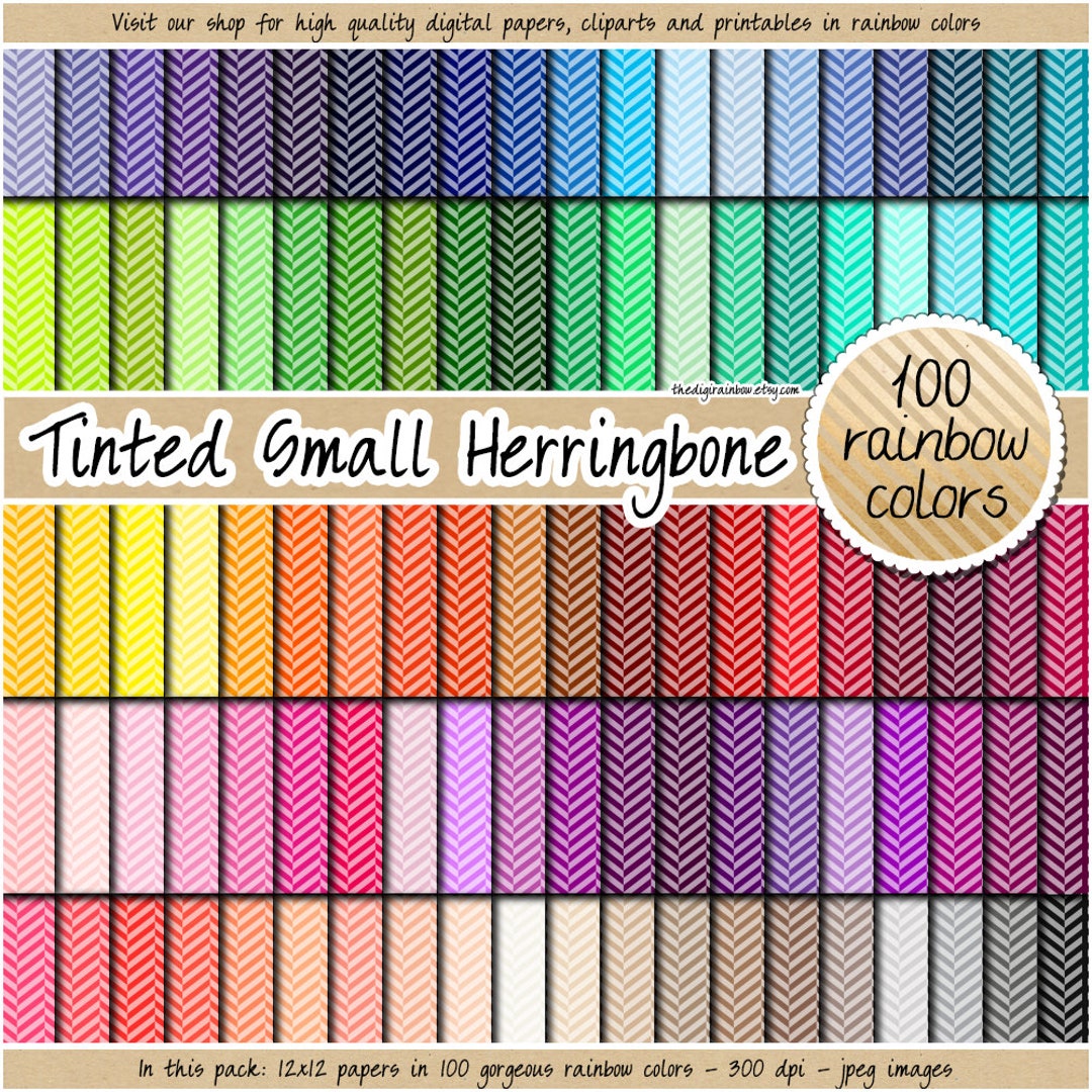 100 SEAMLESS Herringbone Digital Paper Tinted Herringbone Pattern ...