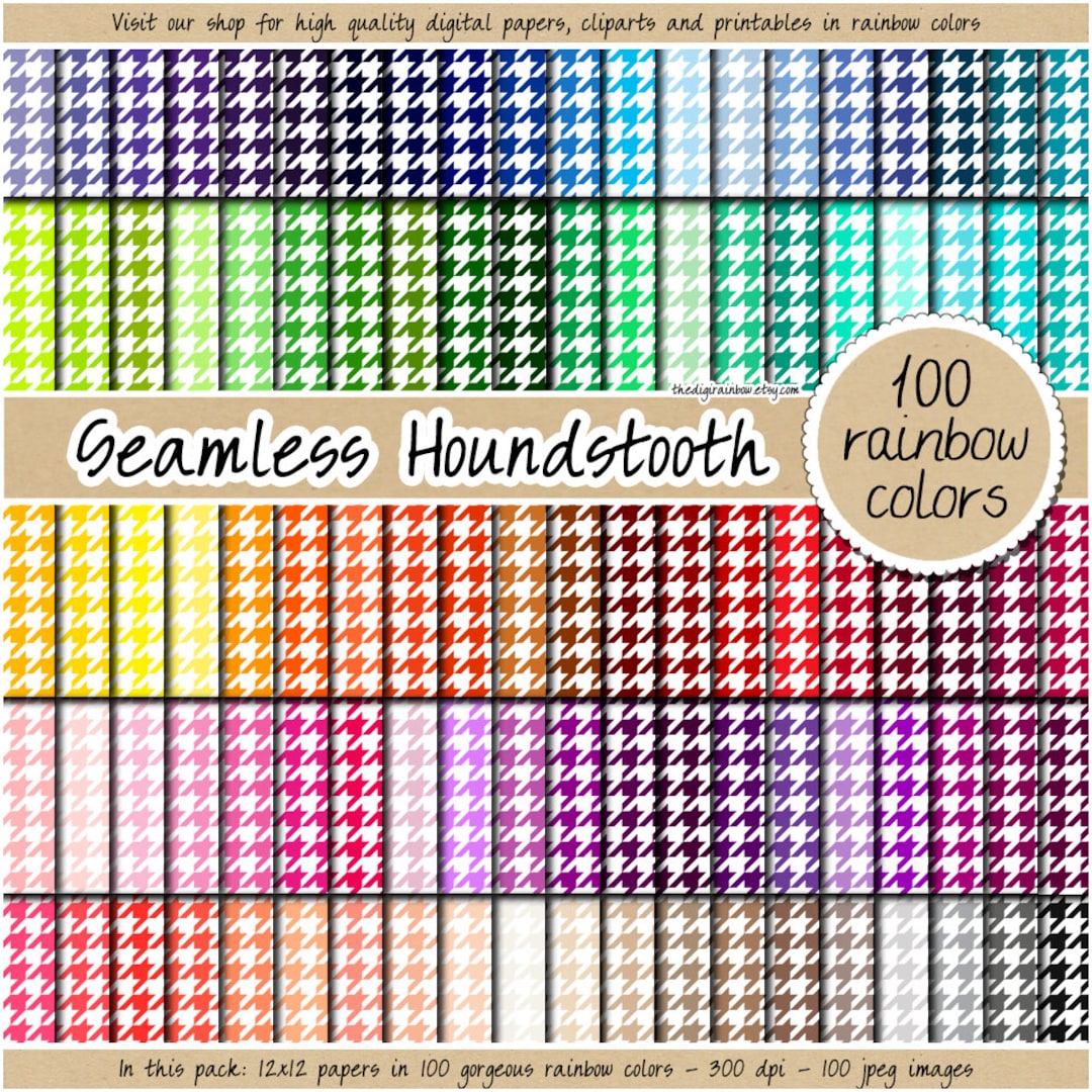 100 Houndstooth Digital Paper Commercial Use Seamless Digital Paper ...