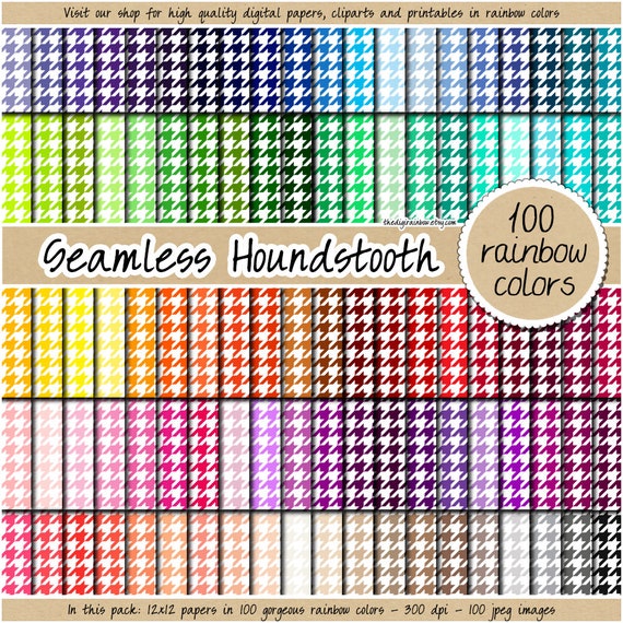 100 Houndstooth Digital Paper Commercial Use Seamless Digital - Etsy