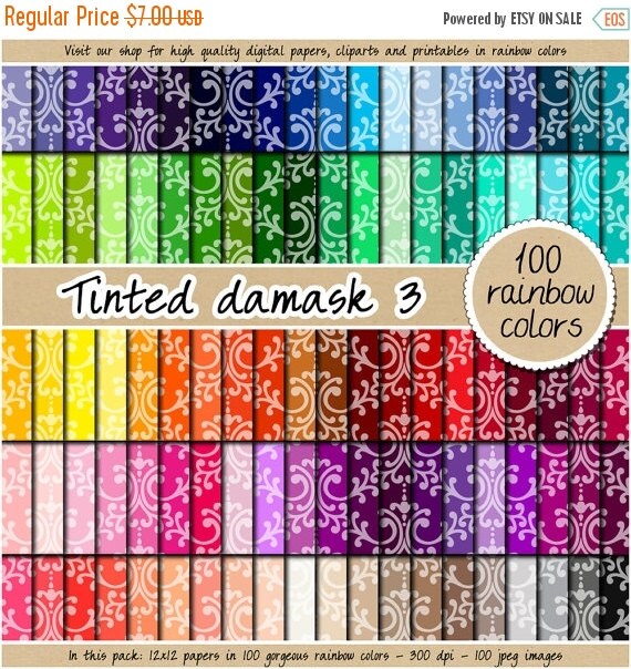 100 Tinted Damask Digital Paper Two Tone Damask Digital Paper - Etsy