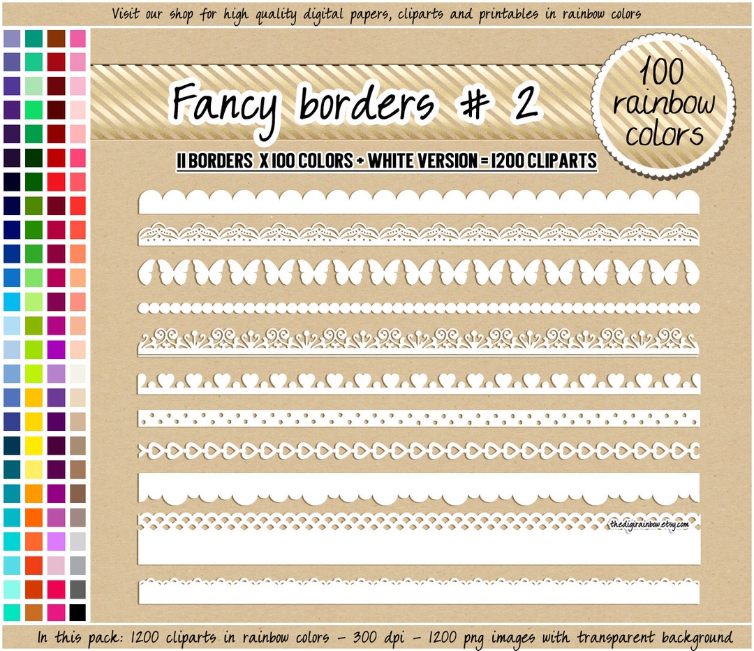 SALE 1200 Digital Borders Clipart Lace Trim Clipart Heart Garland ...