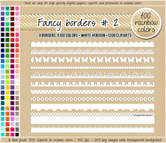 VENTA 1200 bordes digitales clipart encaje encaje clipart | Etsy