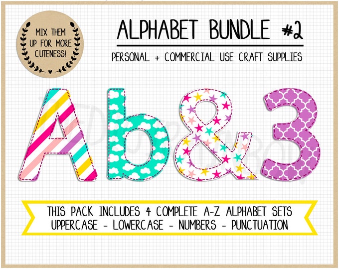 Pink Alphabet Star Alphabet Letters Clipart Girl Alpha Pack - Etsy