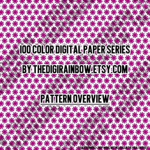 100 Colored Flower Digital Paper Floral Digital Paper Star Pattern ...