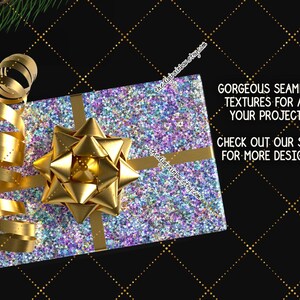 SEAMLESS Iridescent Glitter Digital Paper Rainbow Holographic ...