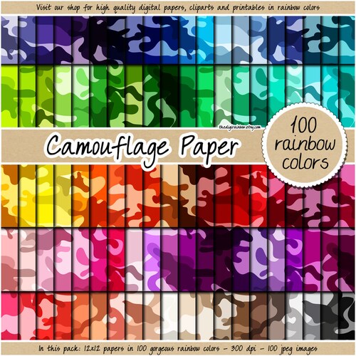 100 SEAMLESS Camouflage Digital Paper Camo Digital Paper Army - Etsy