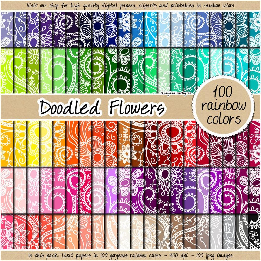 100 SEAMLESS Flower Digital Paper Swirl Print Paisley Digital Paper ...
