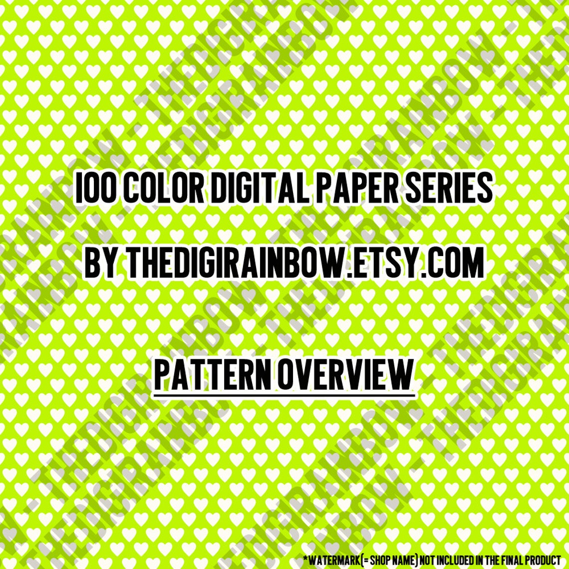 100 Medium Hearts Digital Paper Rainbow Heart Paper - Etsy