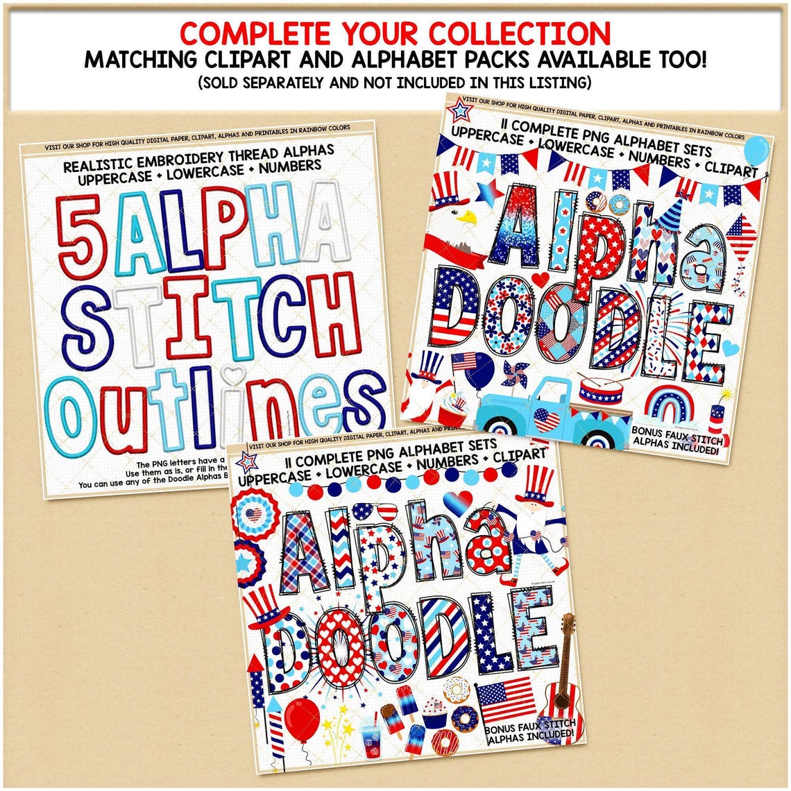 SALE 4th of July Digital Paper USA Patriotic Seamless Pattern ...