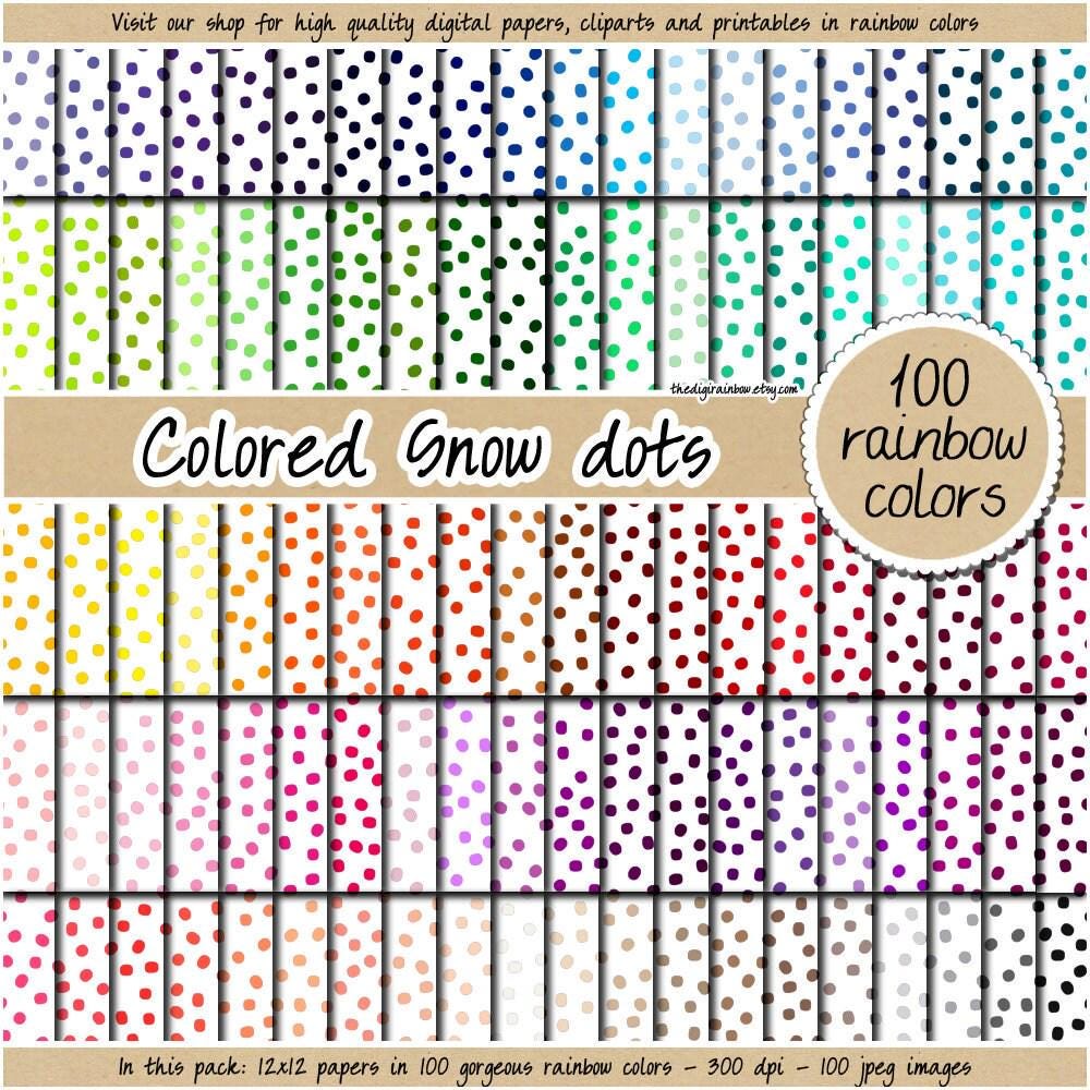 100 SEAMLESS Confetti Digital Paper Rainbow Digital Paper Polka Dot ...