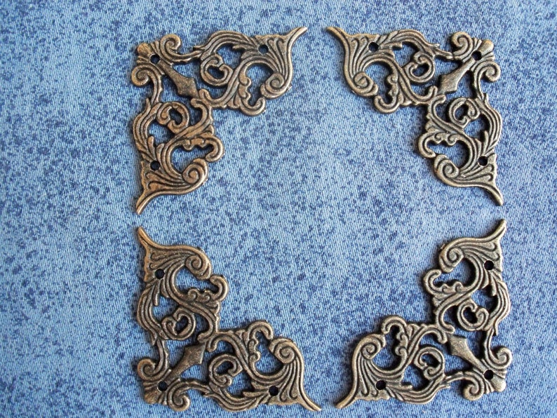 4pcs 40mmx40mm Color Antique Brass Metal Decorative Corner | Etsy