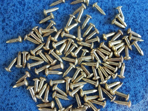 100pcs Decorative small metal nails 12 mm x 6mm color gold | Etsy