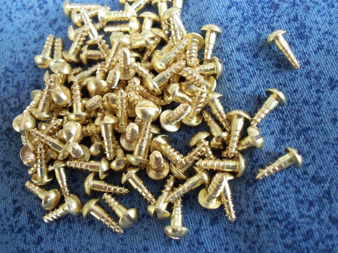 Miniature Hardware Parts Pack Small 2,5x8 Mm Solid Brass Wood Screws ...
