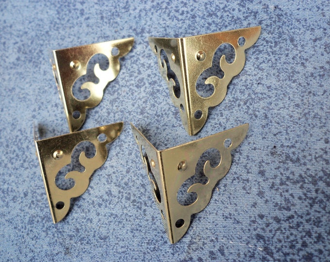 8pcs 30mm X 30mm Golden "wave" Jewelry Box Corner Decoration Corner ...