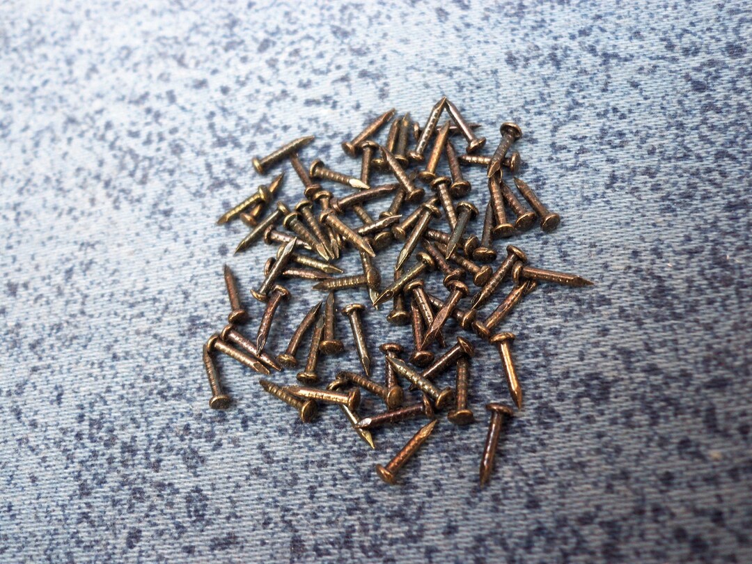 100pcs-hardware Nails 1mm X 6mm Color Antique Brass. - Etsy