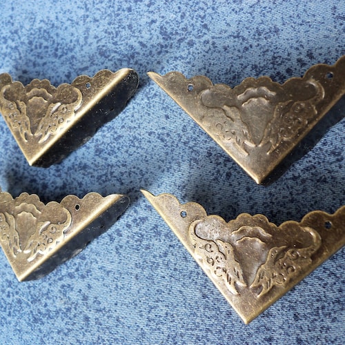 4pсs 36mmx36mmx3mm. Decorative Corner Metal Color Antique - Etsy