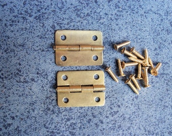 2 Pcs 25mm X 24mm Metal Hinges Jewelry Box Hinges Decorative - Etsy