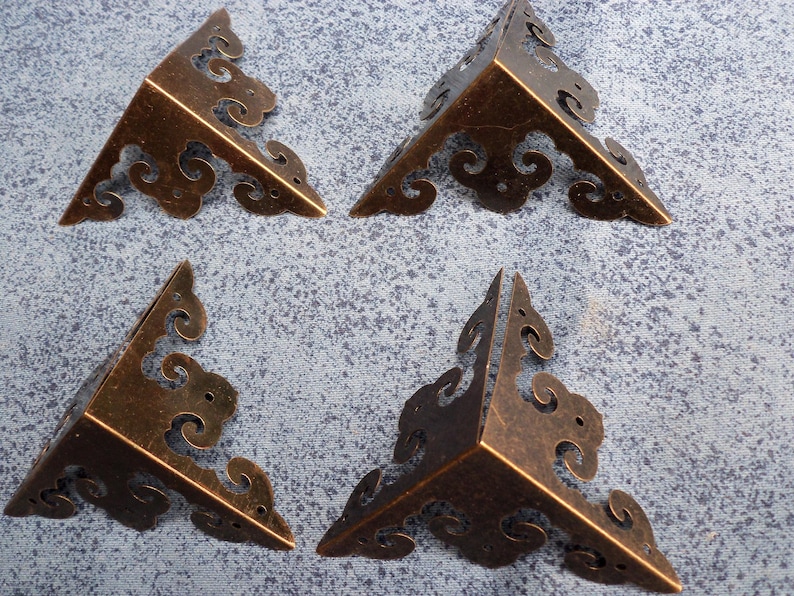 4pcs 50mm X 50mm X 50mm Metal Decorative Corner Bracket for Chest Case ...