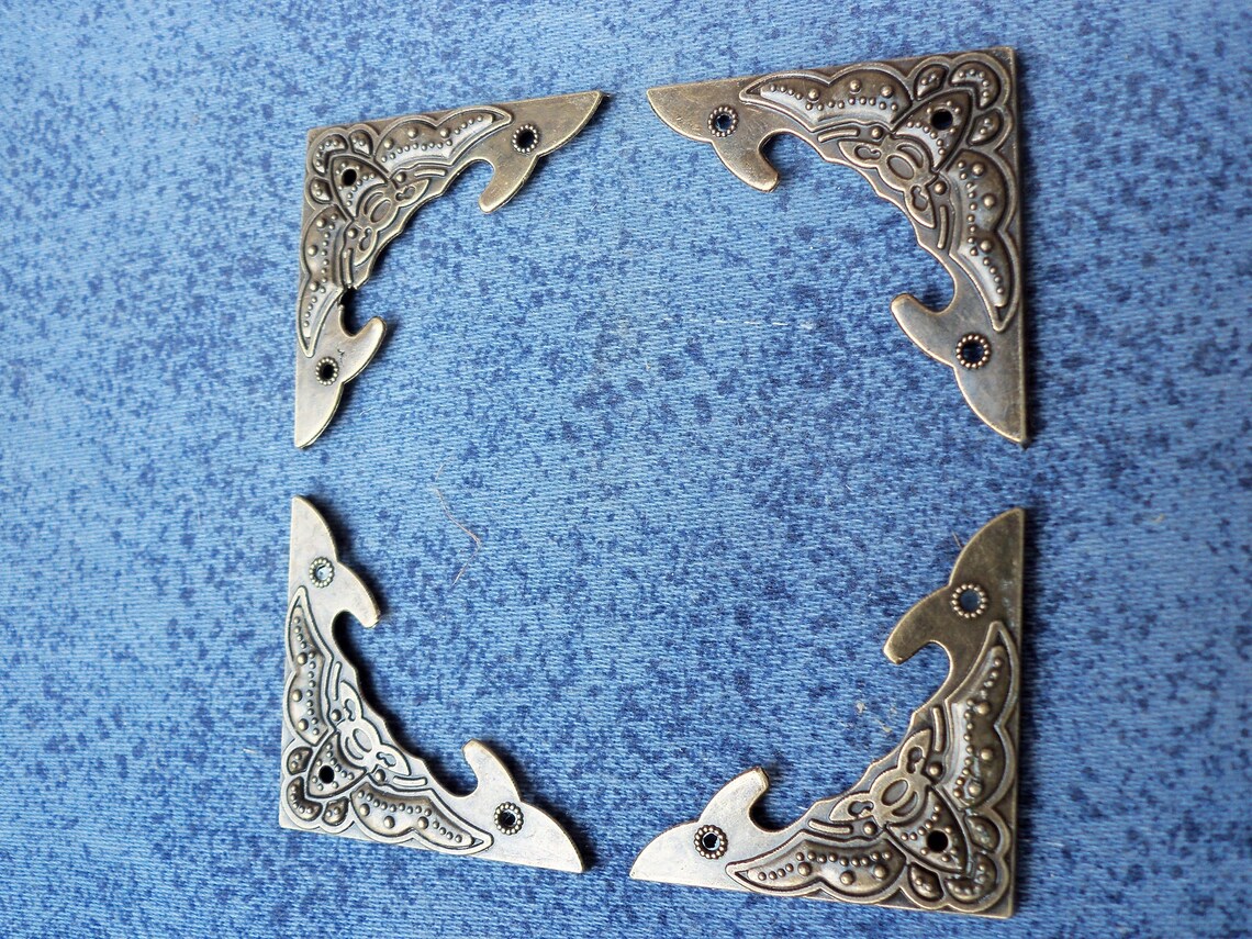4pсs 36mmx36mmx3mm. Decorative Corner Metal Color Antique - Etsy