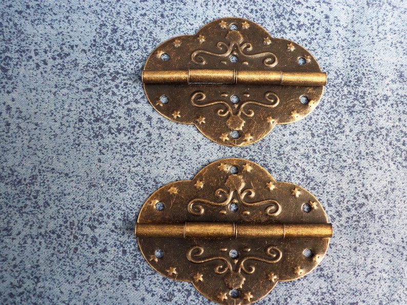 2 Pcs Decorative Hinges 70mmx55mm Metal Color Antique - Etsy