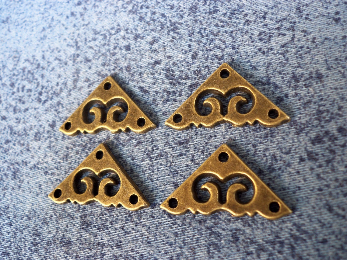 4pcs 20mmx20mmx2mm Metal Decorative Corner Bracket for Chest - Etsy