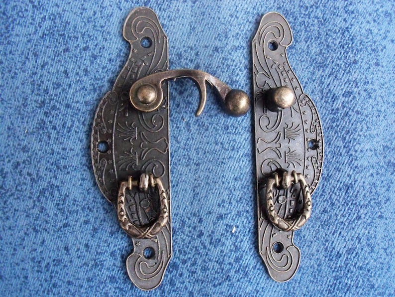 1pcs 90mm X 50mm Metal Latches for Box Lock Color Antique Brass N71 - Etsy