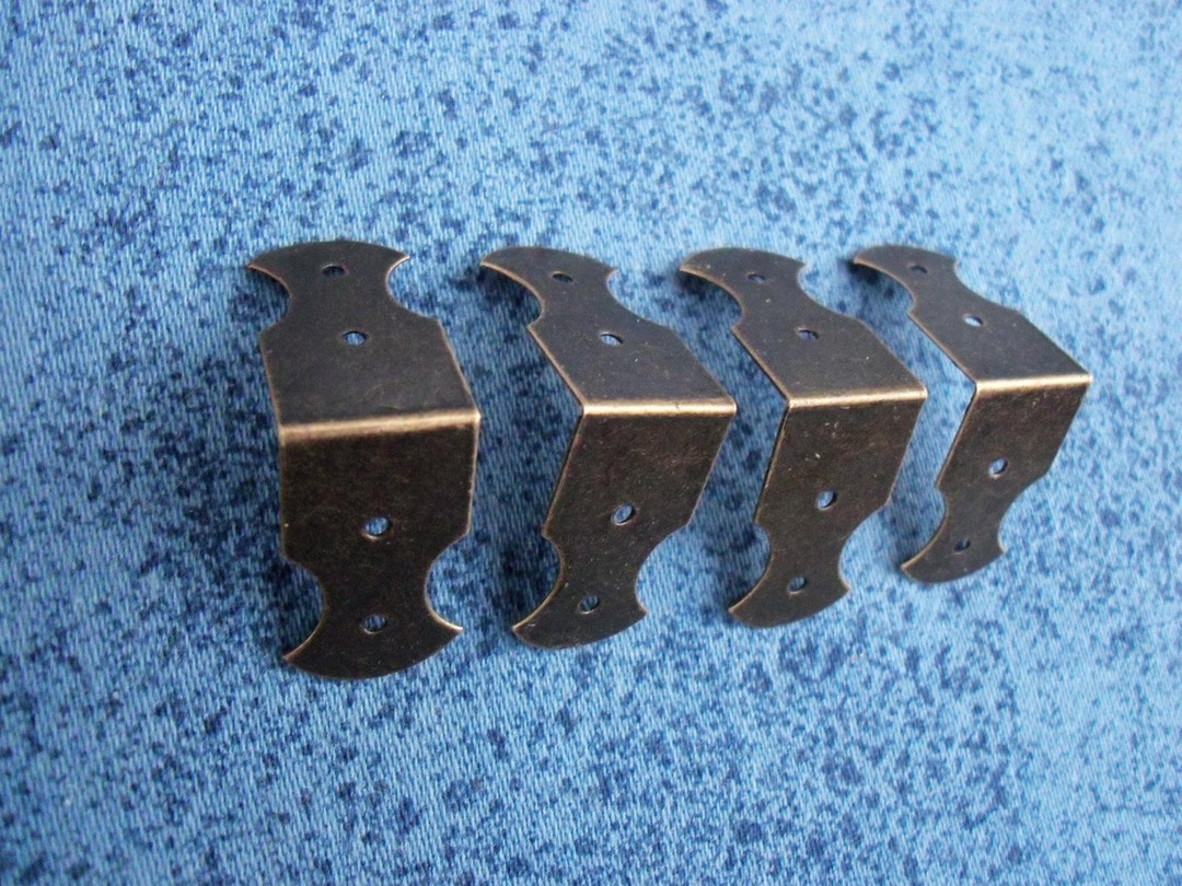 4pсs 25mm X 25mm X 13mm Decorative Corner Rakket Metal Color Antique ...