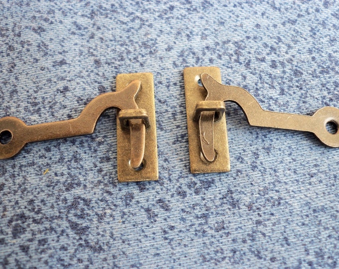 2 Pcs Steel Hook Latches of 30mm X 20mm Metal Latches for Box Lock ...
