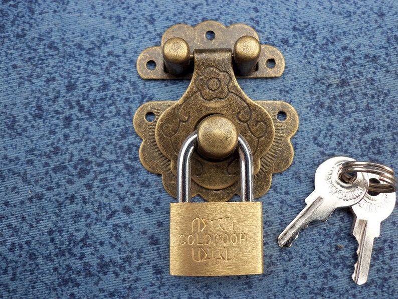 1 Set 35x40mm Metal Latch and Brass Lock 30x20mm. | Etsy