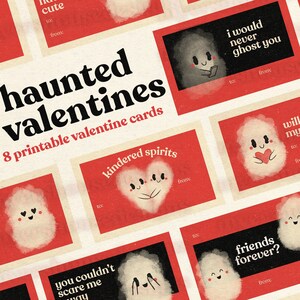Haunted Valentines, 8 Printable Ghost Valentine's Day Cards - Etsy