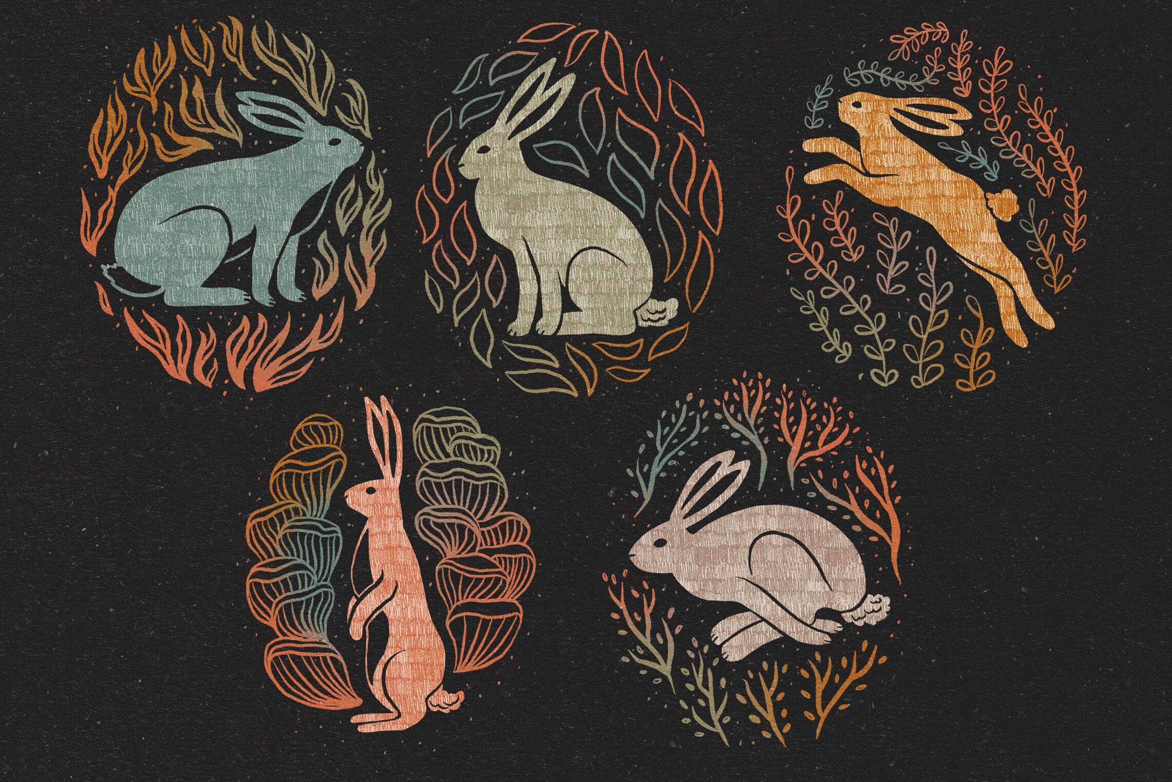 Nordic Rabbit SVG Vectors, Easter, PNG, JPG, Pattern, Seamless, Clip ...