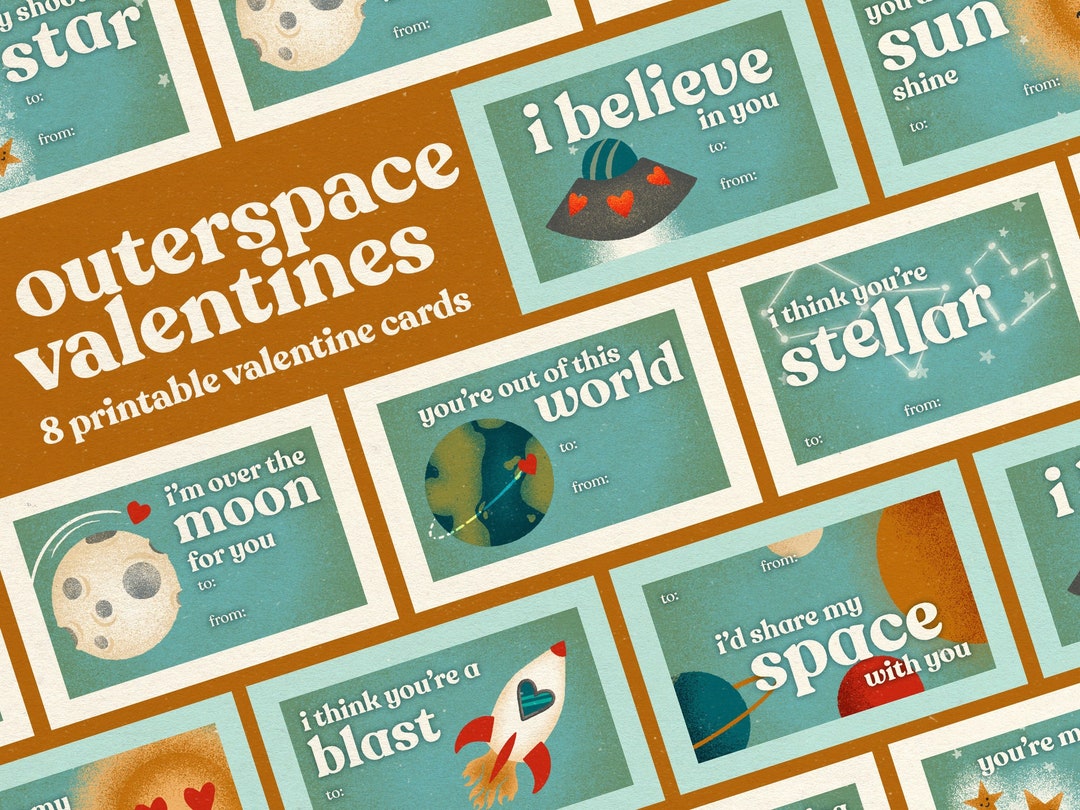 Out-of-this-world Valentines, 8 Printable Funny Valentine's Day Cards ...