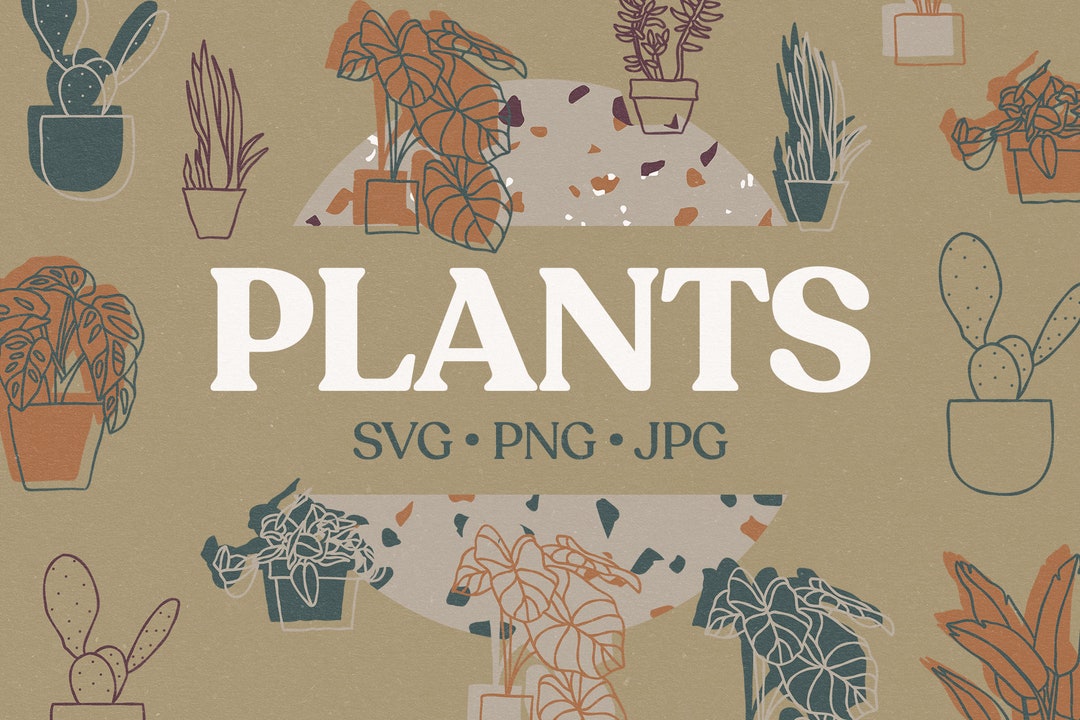 Plants SVG Vectors, PNG, JPG, Pattern, Seamless, Terrazzo, Plant Mom ...