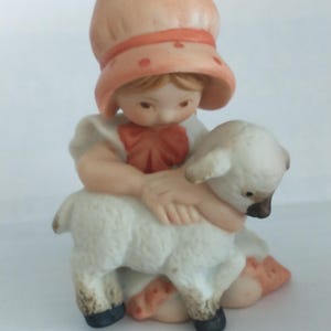 Holly Hobbie Figurine, Girl Sitting With a Lamb, Free Shipping - Etsy