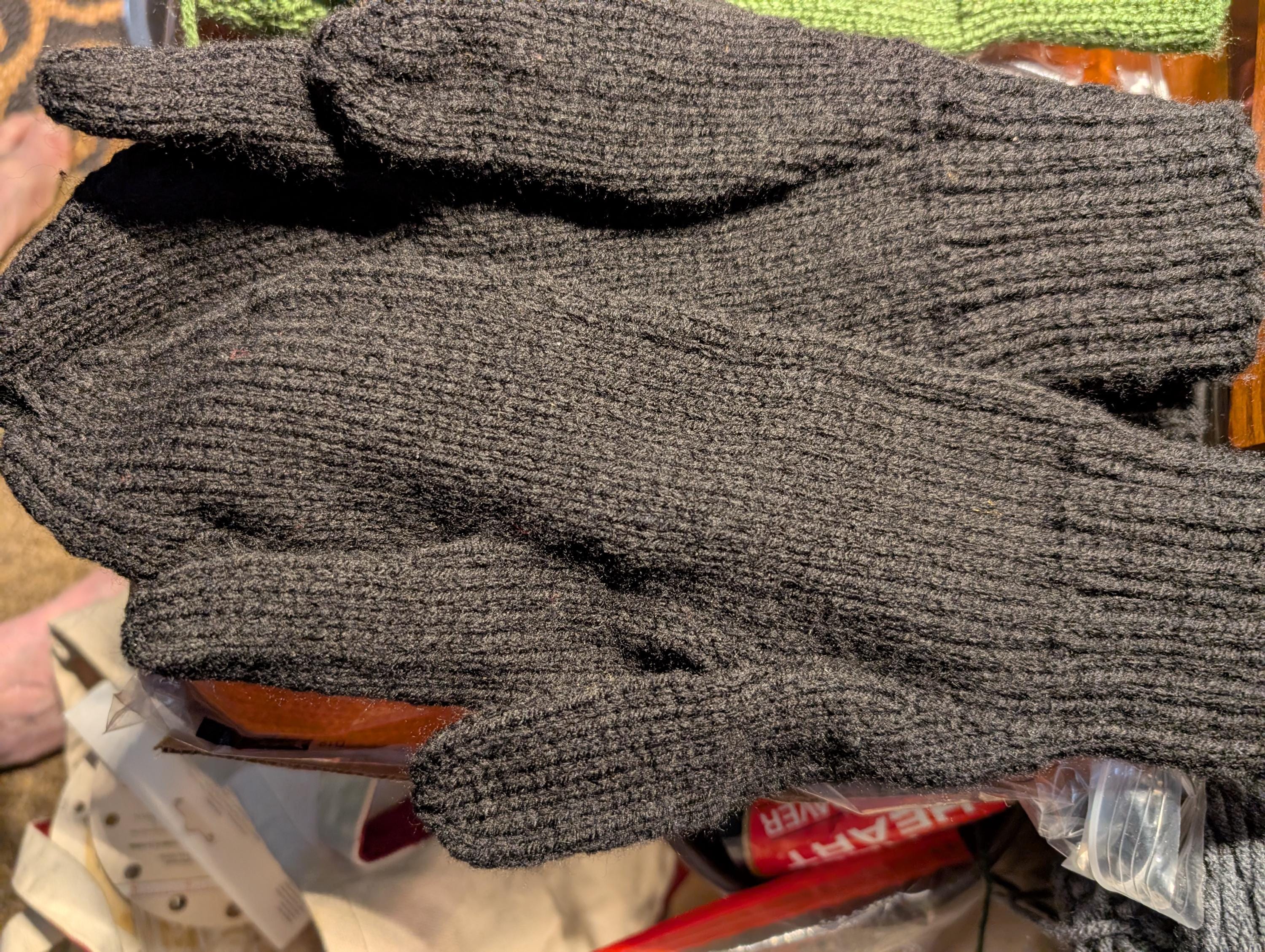 Hand Knit, Left and Right, Fingered, Men's Mittens, Trigger Finger ...