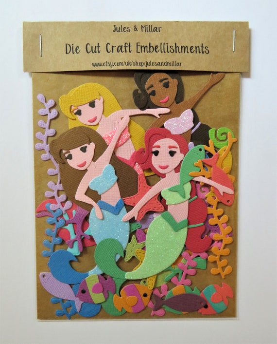 Mermaid Die Cut Embellishments Pack for Card Making and - Etsy UK