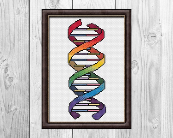 Rainbow DNA Cross Stitch Pattern PDF | Etsy