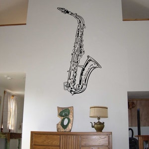 Jazz Saxophone Sax Music Vinyl Wall Sticker Decal 37h X 22w - Etsy