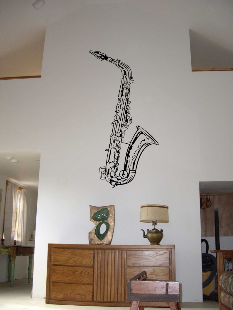 Jazz Saxophone Sax Music Vinyl Wall Sticker Decal 37h X - Etsy